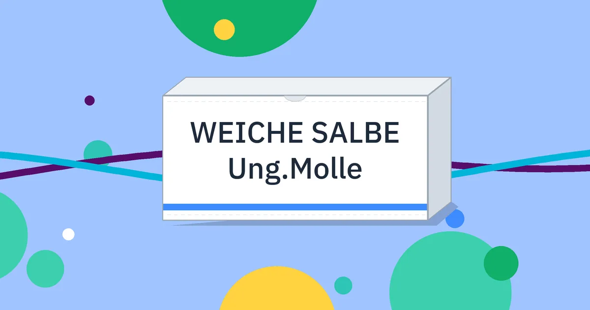 Symbolbild: Packung mit der Aufschrift WEICHE SALBE Ung.Molle (PZN 16729654) – Verfügbarkeit und Bezug in Apotheken in Frankfurt am Main