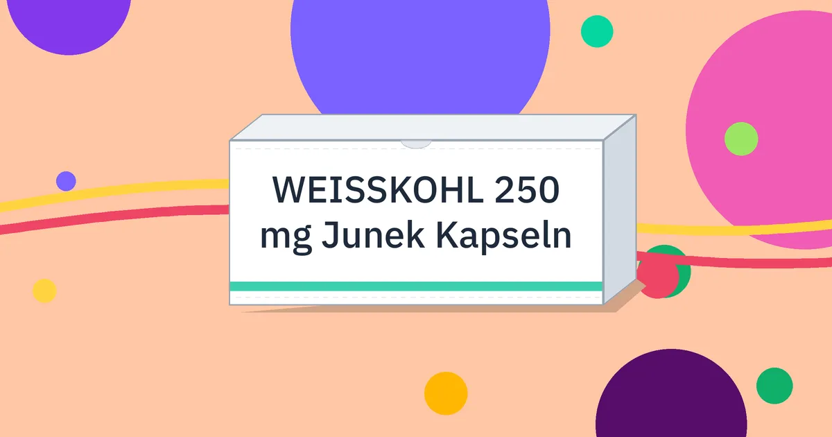 Symbolbild: Packung mit der Aufschrift WEISSKOHL 250 mg Junek Kapseln (PZN 01106077) – Verfügbarkeit und Bezug in Apotheken in Frankfurt am Main