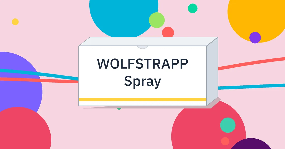 Symbolbild: Packung mit der Aufschrift WOLFSTRAPP Spray (PZN 11874162) – Verfügbarkeit und Bezug in Apotheken in Frankfurt am Main