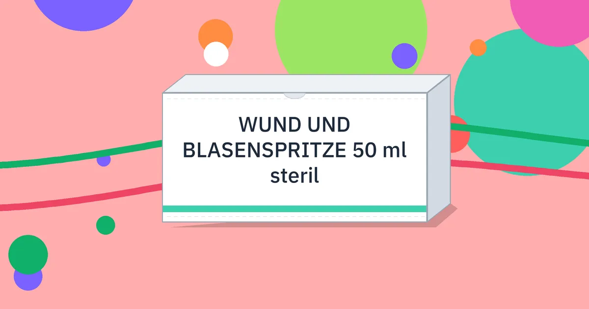 Symbolbild: Packung mit der Aufschrift WUND UND BLASENSPRITZE 50 ml steril (PZN 03168125) – Verfügbarkeit und Bezug in Apotheken in Frankfurt am Main