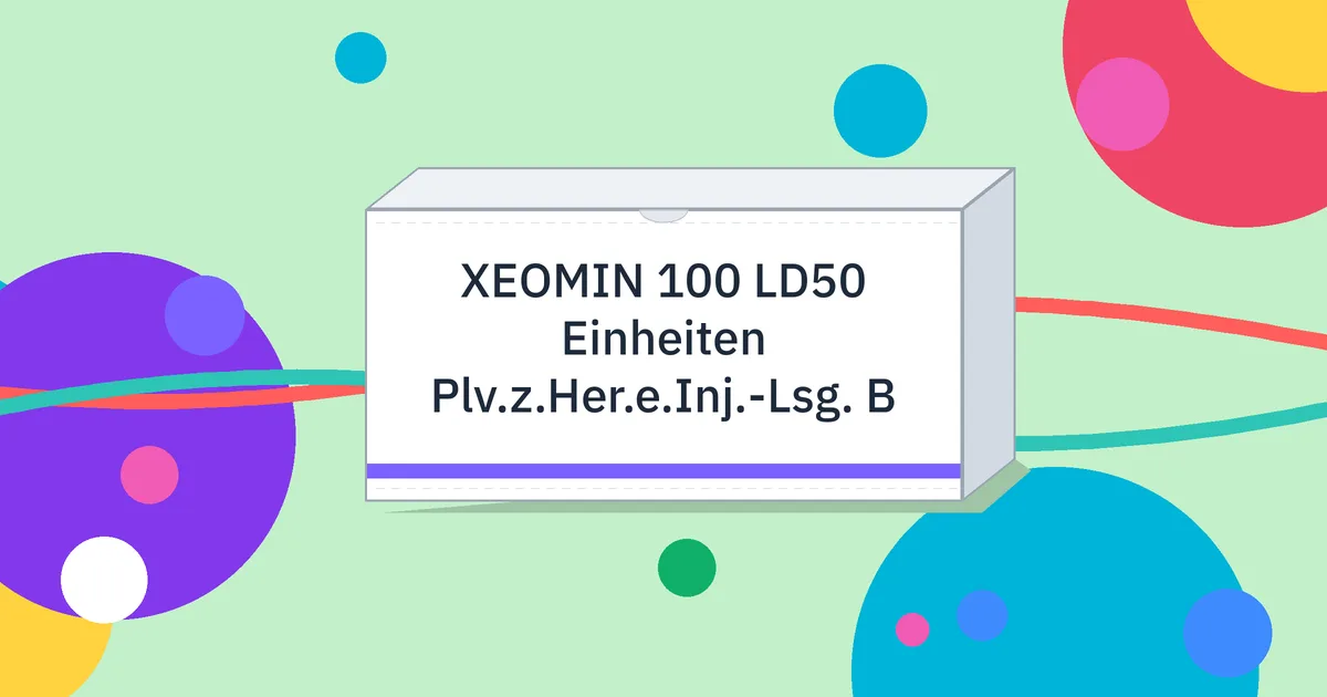 Symbolbild: Packung mit der Aufschrift XEOMIN 100 LD50 Einheiten Plv.z.Her.e.Inj.-Lsg. B (PZN 07701823) – Verfügbarkeit und Bezug in Apotheken in Frankfurt am Main