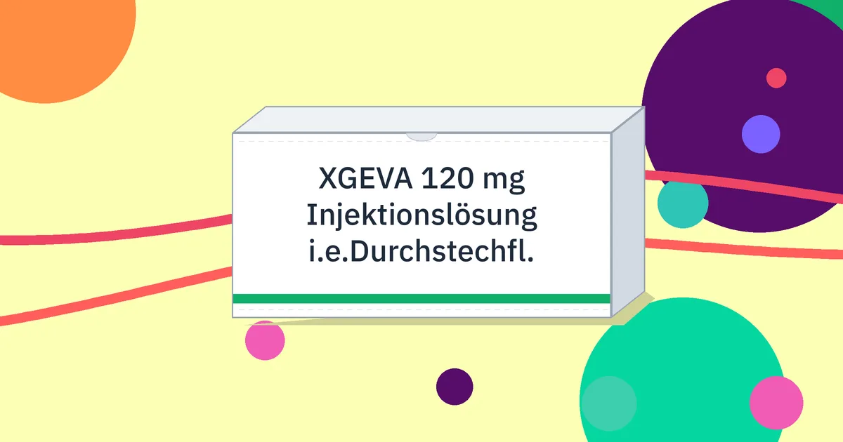 Symbolbild: Packung mit der Aufschrift XGEVA 120 mg Injektionslösung i.e.Durchstechfl. (PZN 16147113) – Verfügbarkeit und Bezug in Apotheken in Frankfurt am Main