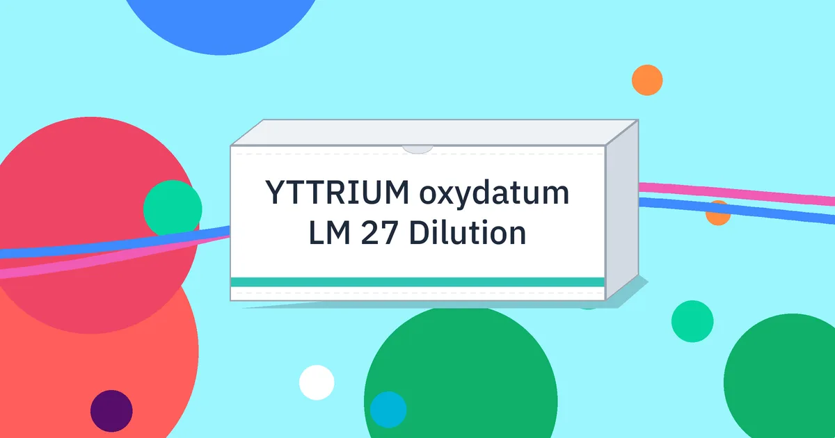 Symbolbild: Packung mit der Aufschrift YTTRIUM oxydatum LM 27 Dilution (PZN 13288161) – Verfügbarkeit und Bezug in Apotheken in Frankfurt am Main