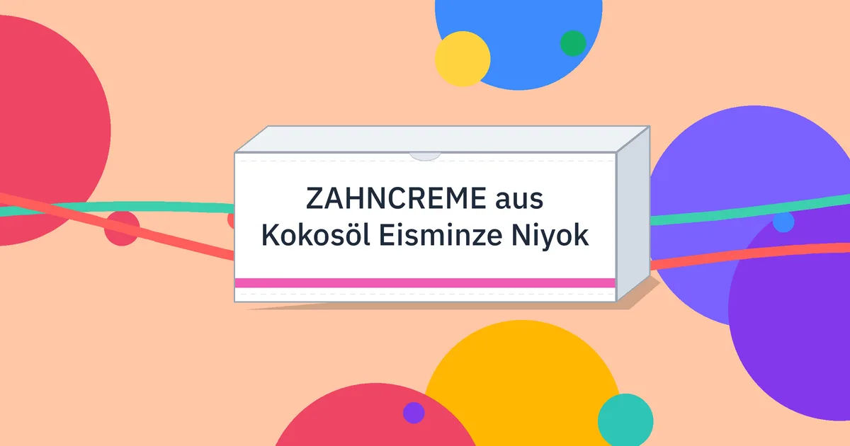 Symbolbild: Packung mit der Aufschrift ZAHNCREME aus Kokosöl Eisminze Niyok (PZN 17535610) – Verfügbarkeit und Bezug in Apotheken in Frankfurt am Main
