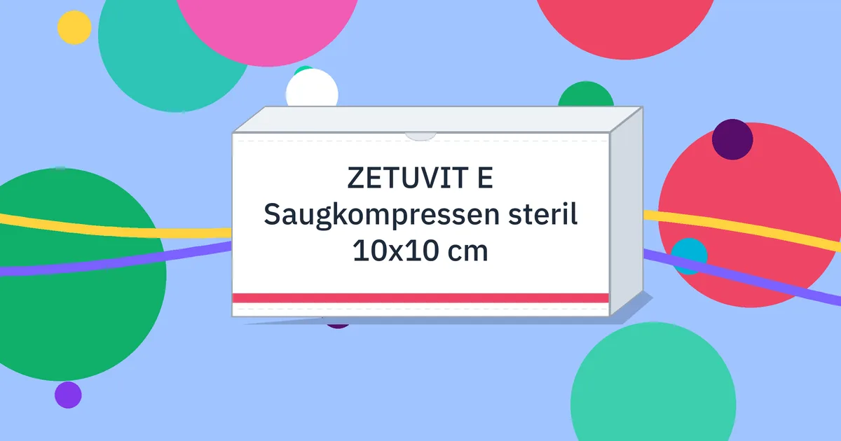 Symbolbild: Packung mit der Aufschrift ZETUVIT E Saugkompressen steril 10x10 cm (PZN 18470054) – Verfügbarkeit und Bezug in Apotheken in Frankfurt am Main