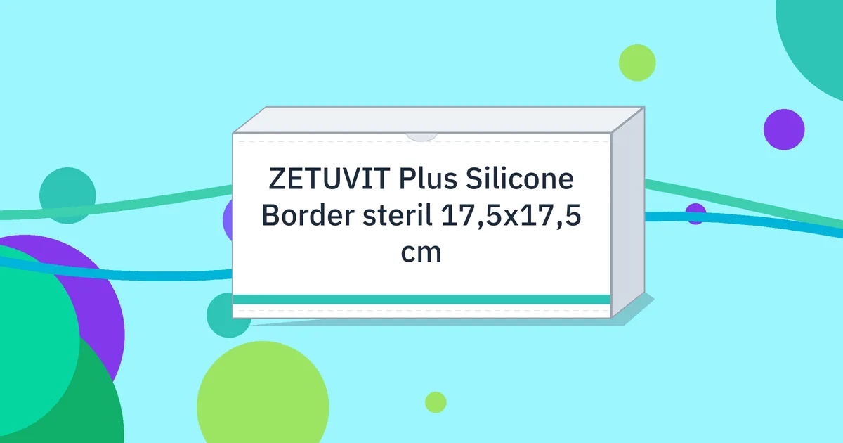 Symbolbild: Packung mit der Aufschrift ZETUVIT Plus Silicone Border steril 17,5x17,5 cm (PZN 19963652) – Verfügbarkeit und Bezug in Apotheken in Frankfurt am Main
