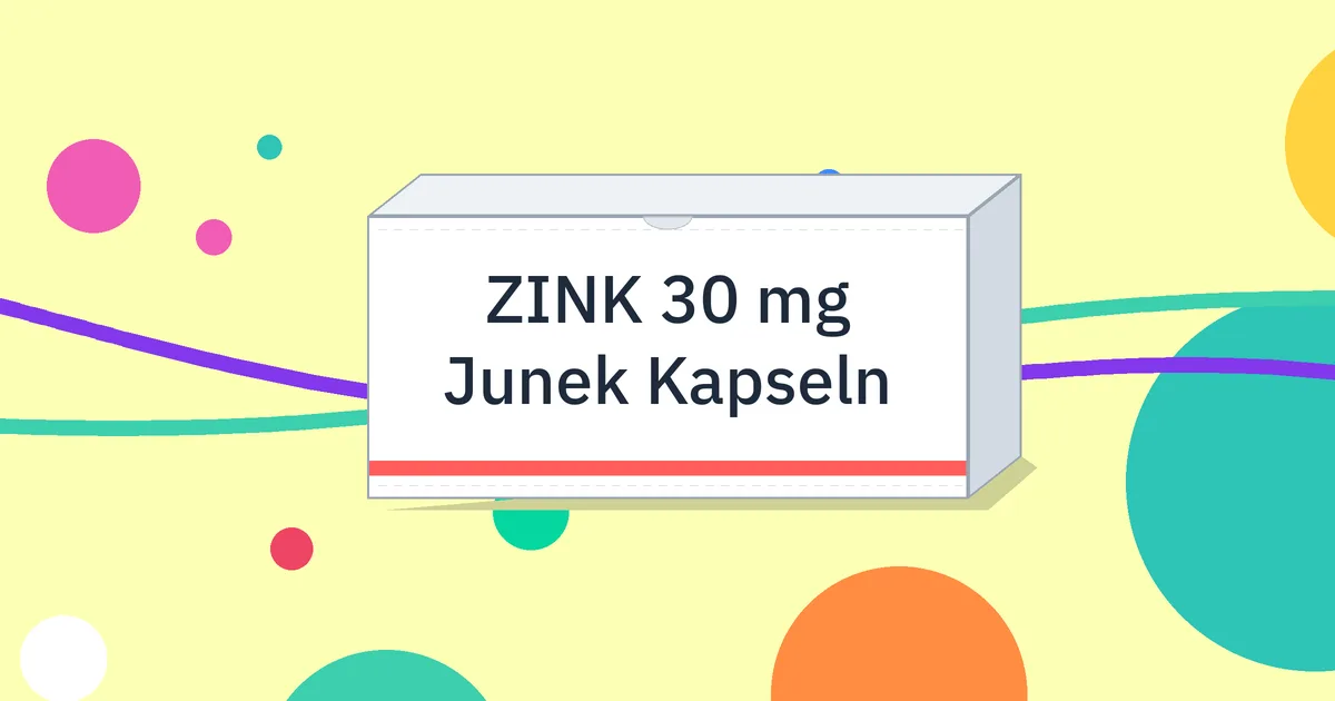 Symbolbild: Packung mit der Aufschrift ZINK 30 mg Junek Kapseln (PZN 12635809) – Verfügbarkeit und Bezug in Apotheken in Frankfurt am Main