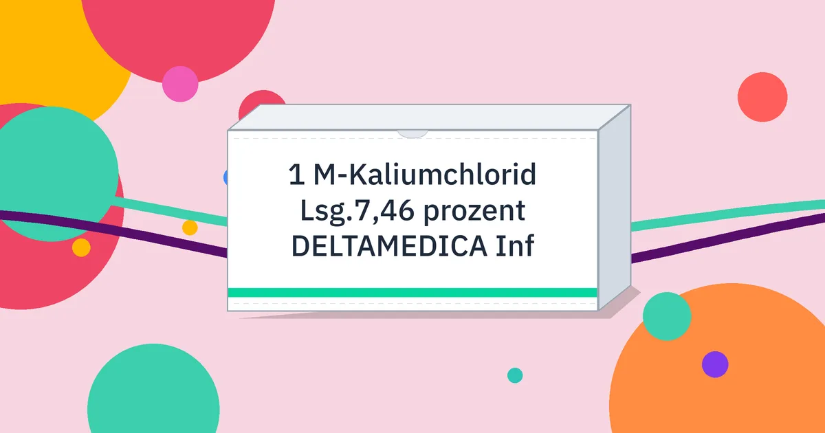 Symbolbild: Packung mit der Aufschrift 1 M-Kaliumchlorid Lsg.7,46 prozent DELTAMEDICA Inf (PZN 09709059) – Verfügbarkeit und Bezug in Apotheken in Frankfurt am Main