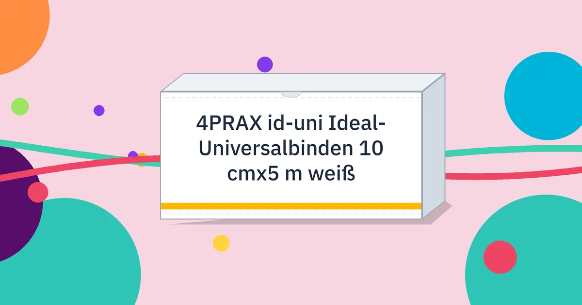 Symbolbild: Packung mit der Aufschrift 4PRAX id-uni Ideal-Universalbinden 10 cmx5 m weiß (PZN 20230498) – Verfügbarkeit und Bezug in Apotheken in Frankfurt am Main