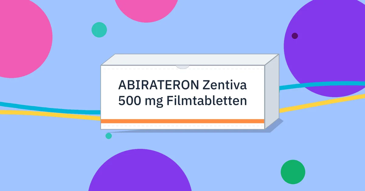 Symbolbild: Packung mit der Aufschrift ABIRATERON Zentiva 500 mg Filmtabletten (PZN 17946106) – Verfügbarkeit und Bezug in Apotheken in Frankfurt am Main
