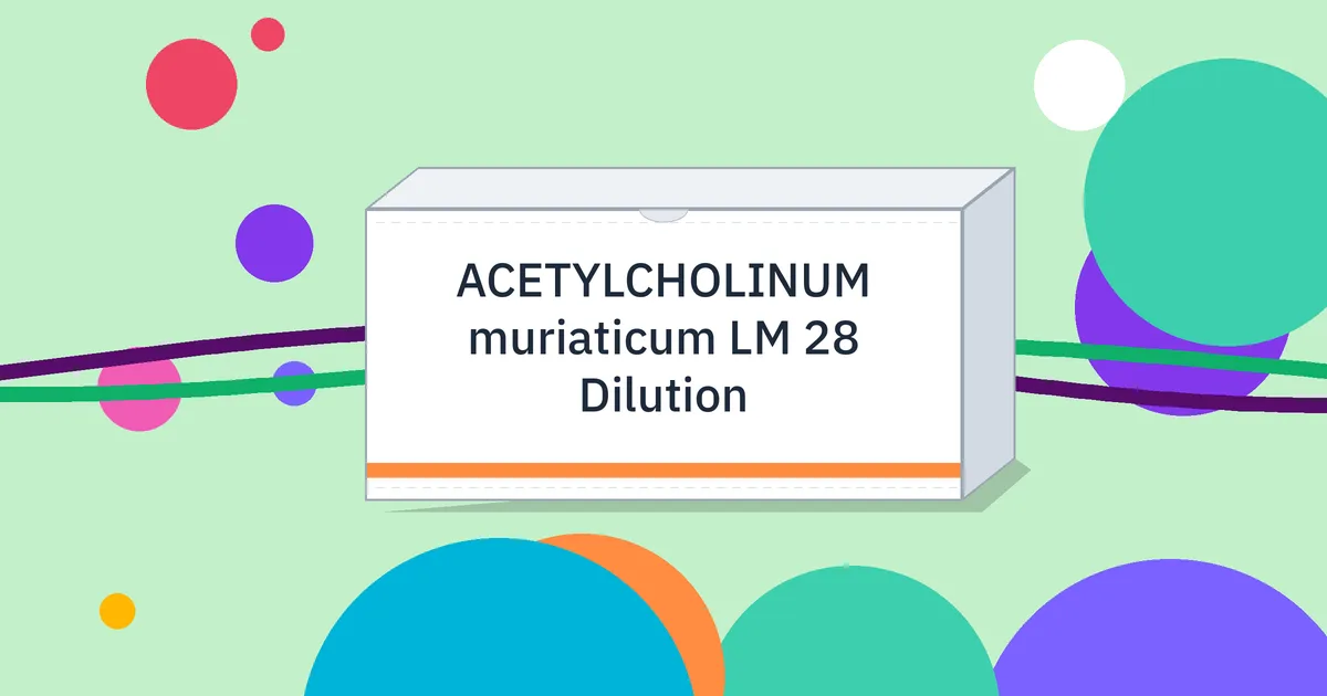 Symbolbild: Packung mit der Aufschrift ACETYLCHOLINUM muriaticum LM 28 Dilution (PZN 13266403) – Verfügbarkeit und Bezug in Apotheken in Frankfurt am Main