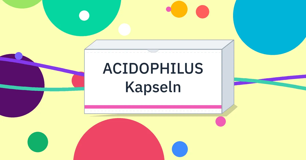 Symbolbild: Packung mit der Aufschrift ACIDOPHILUS Kapseln (PZN 00394341) – Verfügbarkeit und Bezug in Apotheken in Frankfurt am Main