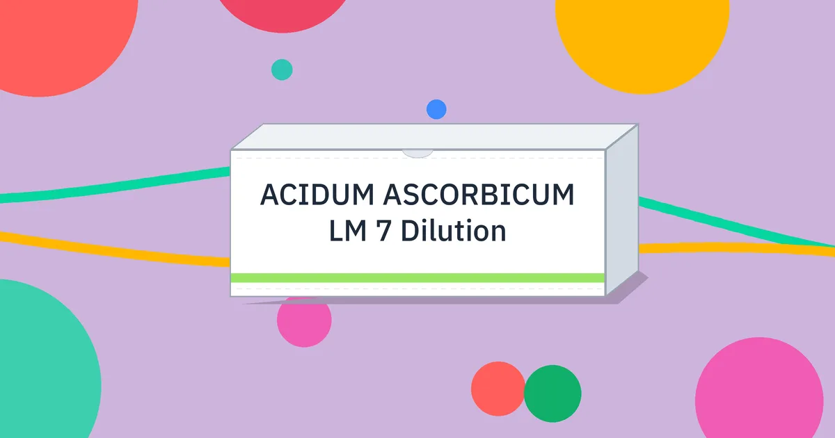 Symbolbild: Packung mit der Aufschrift ACIDUM ASCORBICUM LM 7 Dilution (PZN 13268690) – Verfügbarkeit und Bezug in Apotheken in Frankfurt am Main