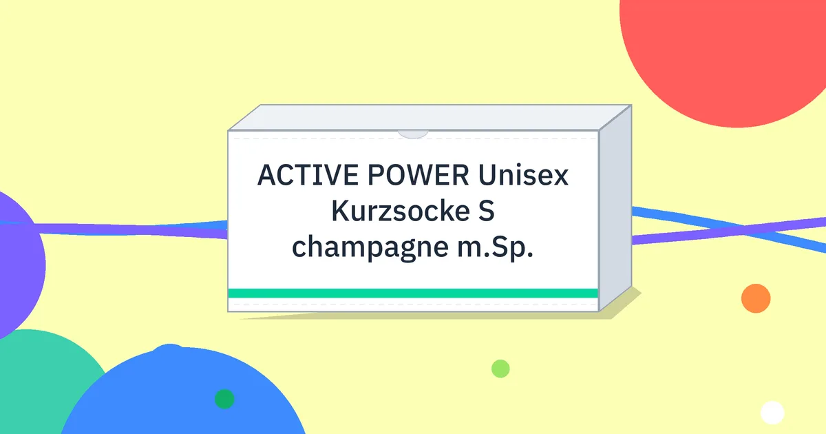 Symbolbild: Packung mit der Aufschrift ACTIVE POWER Unisex Kurzsocke S champagne m.Sp. (PZN 16194532) – Verfügbarkeit und Bezug in Apotheken in Frankfurt am Main