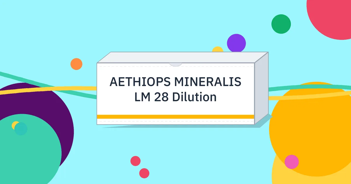 Symbolbild: Packung mit der Aufschrift AETHIOPS MINERALIS LM 28 Dilution (PZN 13302369) – Verfügbarkeit und Bezug in Apotheken in Frankfurt am Main
