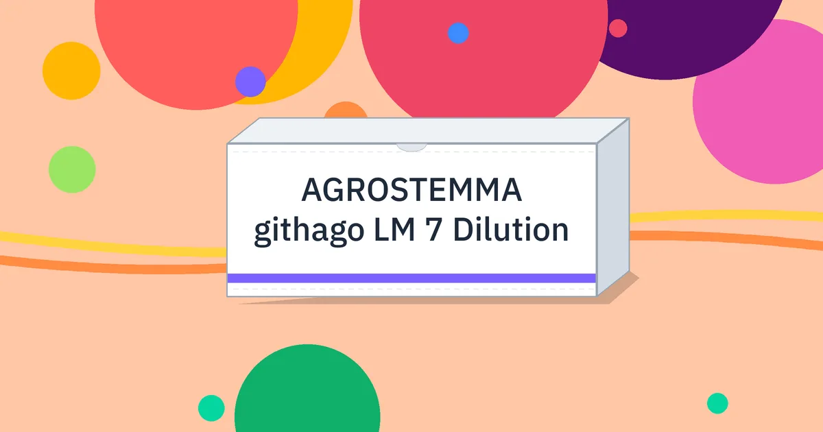 Symbolbild: Packung mit der Aufschrift AGROSTEMMA githago LM 7 Dilution (PZN 13307303) – Verfügbarkeit und Bezug in Apotheken in Frankfurt am Main