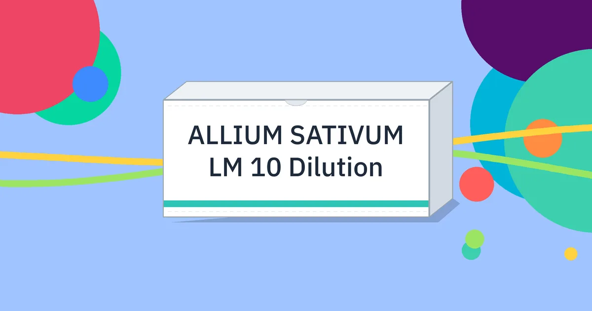Symbolbild: Packung mit der Aufschrift ALLIUM SATIVUM LM 10 Dilution (PZN 13311517) – Verfügbarkeit und Bezug in Apotheken in Frankfurt am Main