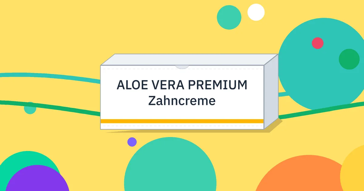 Symbolbild: Packung mit der Aufschrift ALOE VERA PREMIUM Zahncreme (PZN 02398550) – Verfügbarkeit und Bezug in Apotheken in Frankfurt am Main
