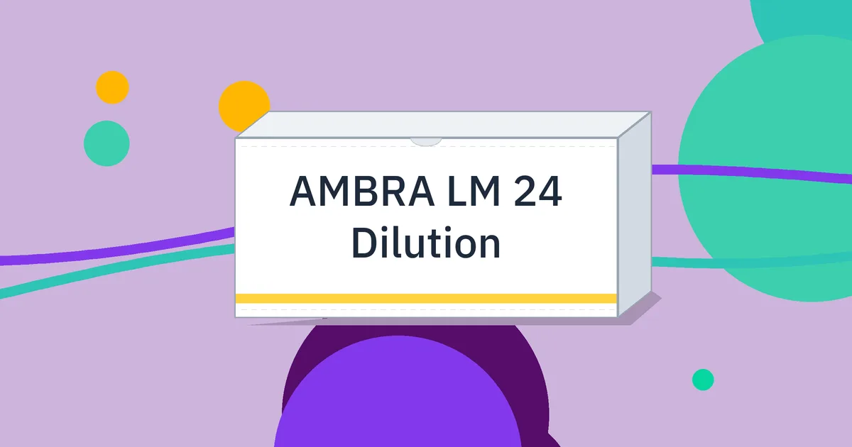 Symbolbild: Packung mit der Aufschrift AMBRA LM 24 Dilution (PZN 12759925) – Verfügbarkeit und Bezug in Apotheken in Frankfurt am Main