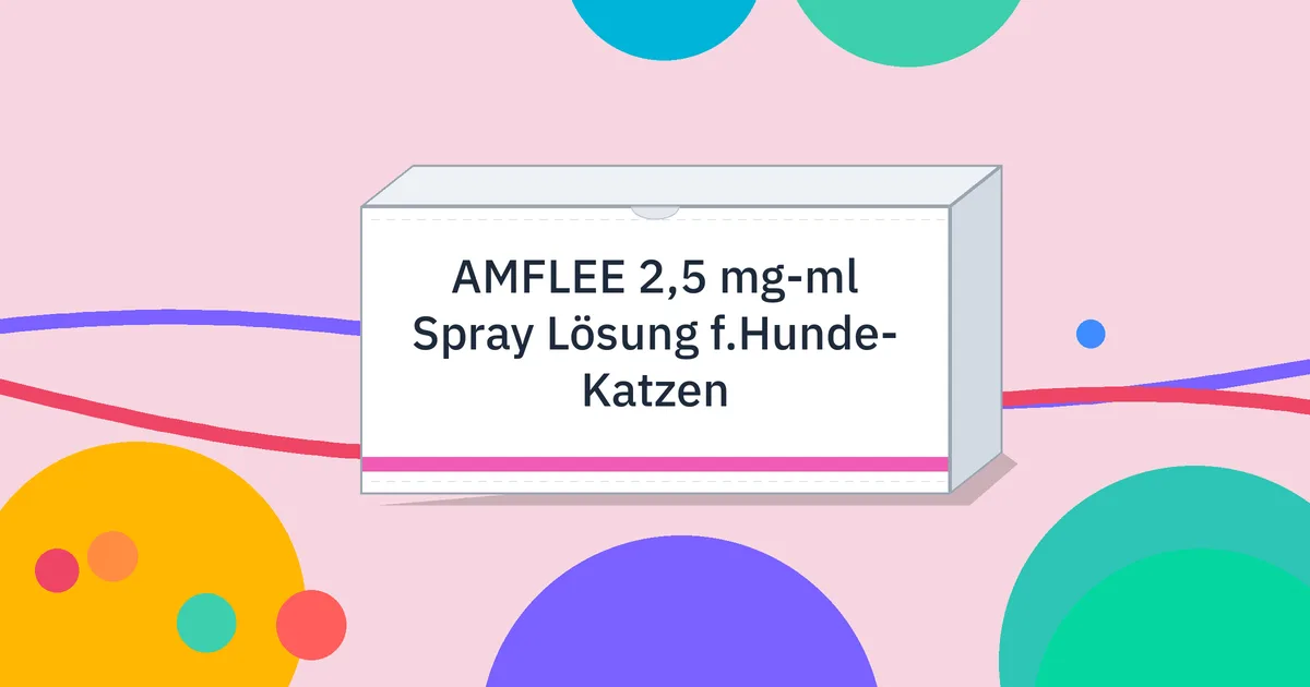 Symbolbild: Packung mit der Aufschrift AMFLEE 2,5 mg-ml Spray Lösung f.Hunde-Katzen (PZN 10989472) – Verfügbarkeit und Bezug in Apotheken in Frankfurt am Main