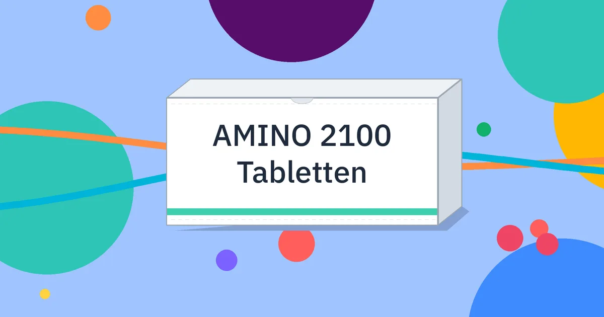 Symbolbild: Packung mit der Aufschrift AMINO 2100 Tabletten (PZN 06949863) – Verfügbarkeit und Bezug in Apotheken in Frankfurt am Main