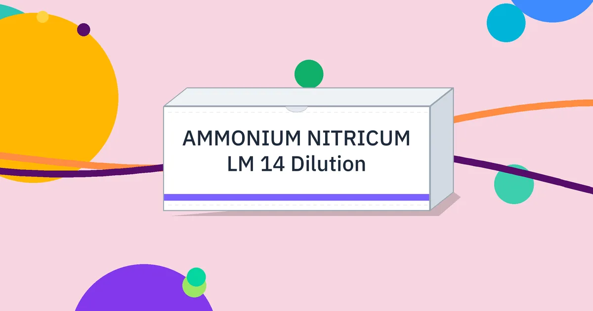 Symbolbild: Packung mit der Aufschrift AMMONIUM NITRICUM LM 14 Dilution (PZN 13321823) – Verfügbarkeit und Bezug in Apotheken in Frankfurt am Main