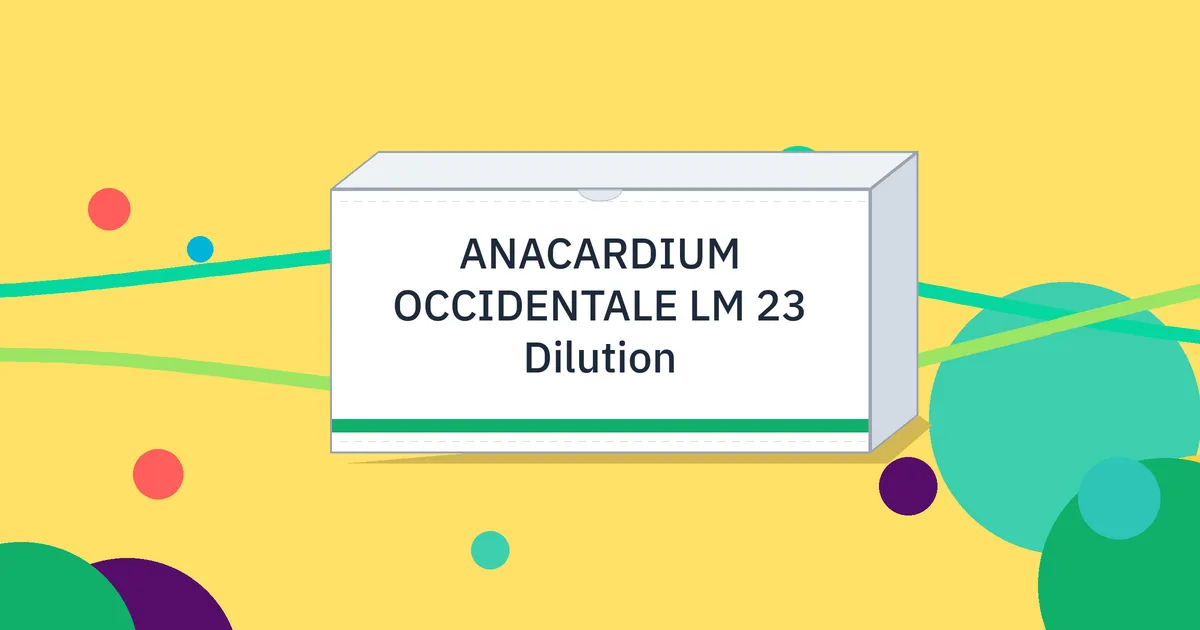 Symbolbild: Packung mit der Aufschrift ANACARDIUM OCCIDENTALE LM 23 Dilution (PZN 13327530) – Verfügbarkeit und Bezug in Apotheken in Frankfurt am Main