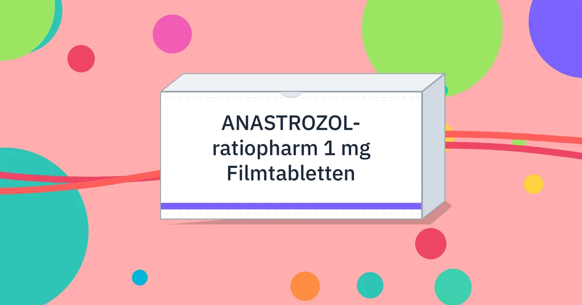 Symbolbild: Packung mit der Aufschrift ANASTROZOL-ratiopharm 1 mg Filmtabletten (PZN 06148258) – Verfügbarkeit und Bezug in Apotheken in Frankfurt am Main