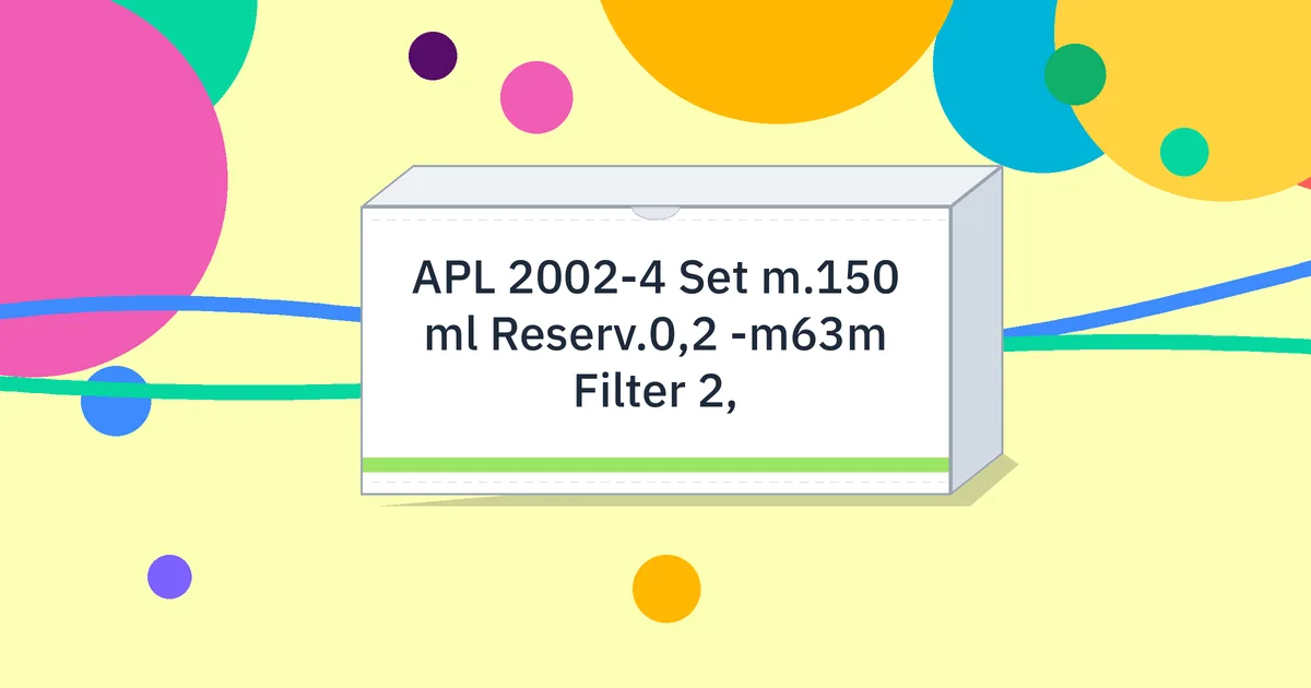 Symbolbild: Packung mit der Aufschrift APL 2002-4 Set m.150 ml Reserv.0,2 -m63m Filter 2, (PZN 03405967) – Verfügbarkeit und Bezug in Apotheken in Frankfurt am Main