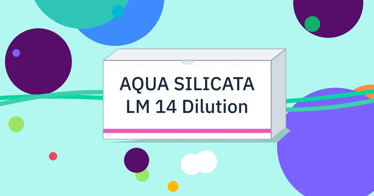 Symbolbild: Packung mit der Aufschrift AQUA SILICATA LM 14 Dilution (PZN 13382931) – Verfügbarkeit und Bezug in Apotheken in Frankfurt am Main
