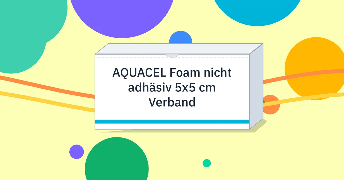 Symbolbild: Packung mit der Aufschrift AQUACEL Foam nicht adhäsiv 5x5 cm Verband (PZN 16595082) – Verfügbarkeit und Bezug in Apotheken in Frankfurt am Main