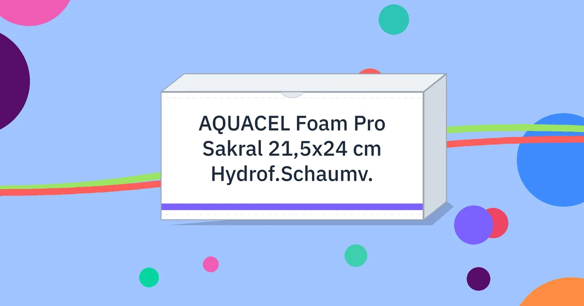 Symbolbild: Packung mit der Aufschrift AQUACEL Foam Pro Sakral 21,5x24 cm Hydrof.Schaumv. (PZN 19348036) – Verfügbarkeit und Bezug in Apotheken in Frankfurt am Main