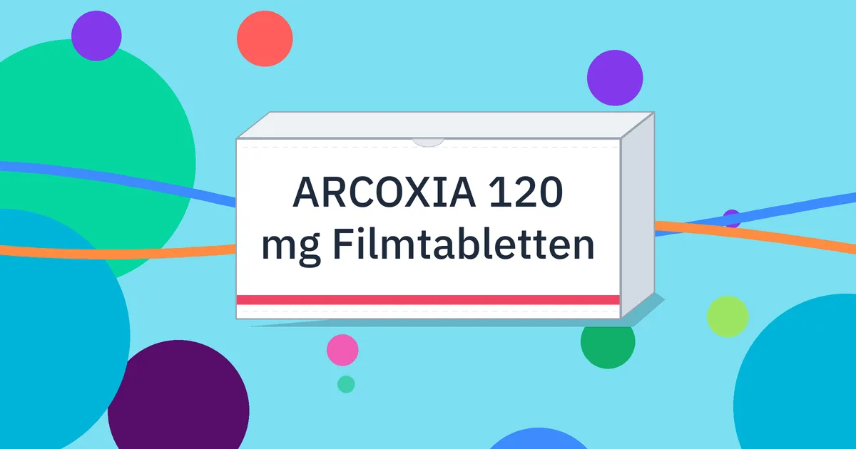 Symbolbild: Packung mit der Aufschrift ARCOXIA 120 mg Filmtabletten (PZN 10357192) – Verfügbarkeit und Bezug in Apotheken in Frankfurt am Main