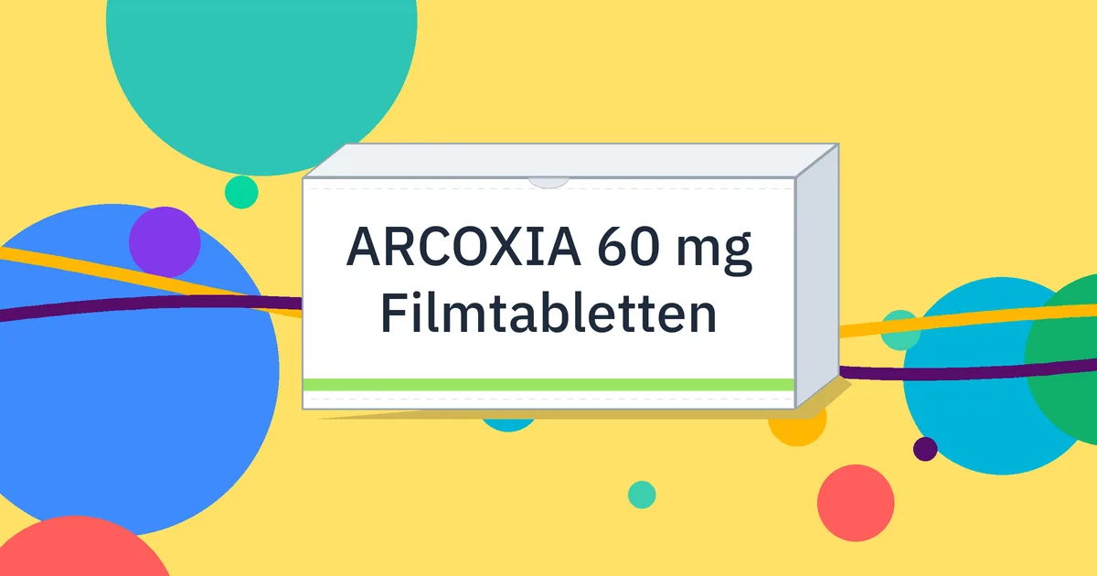 Symbolbild: Packung mit der Aufschrift ARCOXIA 60 mg Filmtabletten (PZN 01124626) – Verfügbarkeit und Bezug in Apotheken in Frankfurt am Main