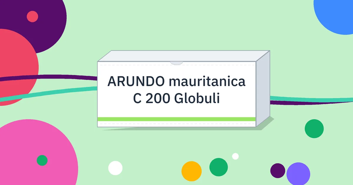 Symbolbild: Packung mit der Aufschrift ARUNDO mauritanica C 200 Globuli (PZN 16689185) – Verfügbarkeit und Bezug in Apotheken in Frankfurt am Main