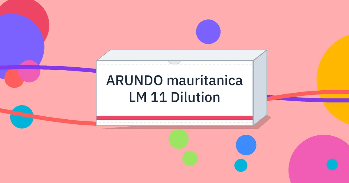 Symbolbild: Packung mit der Aufschrift ARUNDO mauritanica LM 11 Dilution (PZN 12781132) – Verfügbarkeit und Bezug in Apotheken in Frankfurt am Main