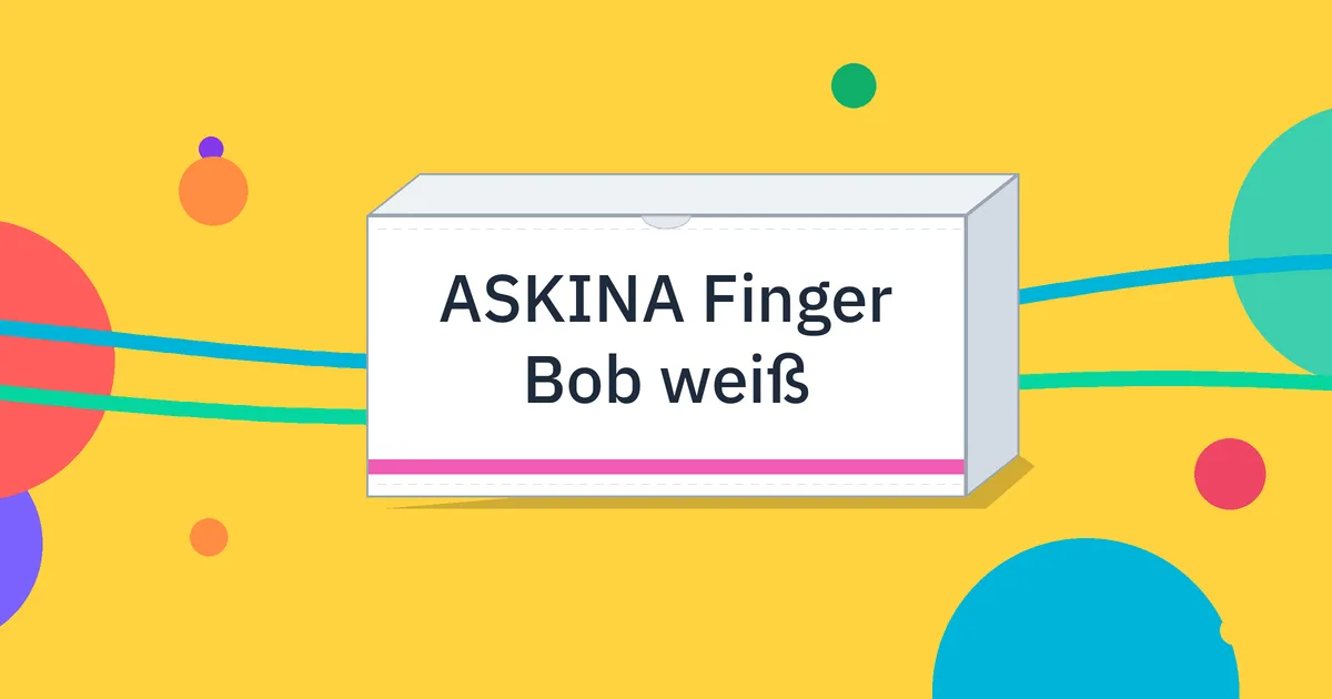 Symbolbild: Packung mit der Aufschrift ASKINA Finger Bob weiß (PZN 20056882) – Verfügbarkeit und Bezug in Apotheken in Frankfurt am Main