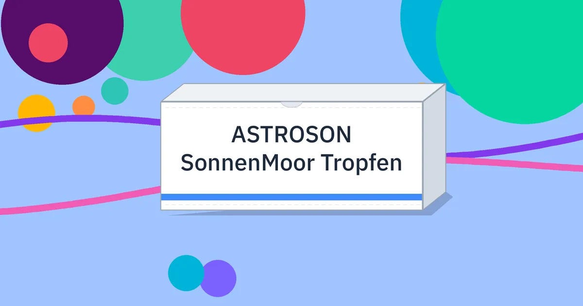 Symbolbild: Packung mit der Aufschrift ASTROSON SonnenMoor Tropfen (PZN 03684660) – Verfügbarkeit und Bezug in Apotheken in Frankfurt am Main