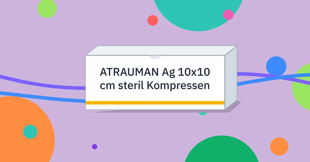 Symbolbild: Packung mit der Aufschrift ATRAUMAN Ag 10x10 cm steril Kompressen (PZN 15588795) – Verfügbarkeit und Bezug in Apotheken in Frankfurt am Main