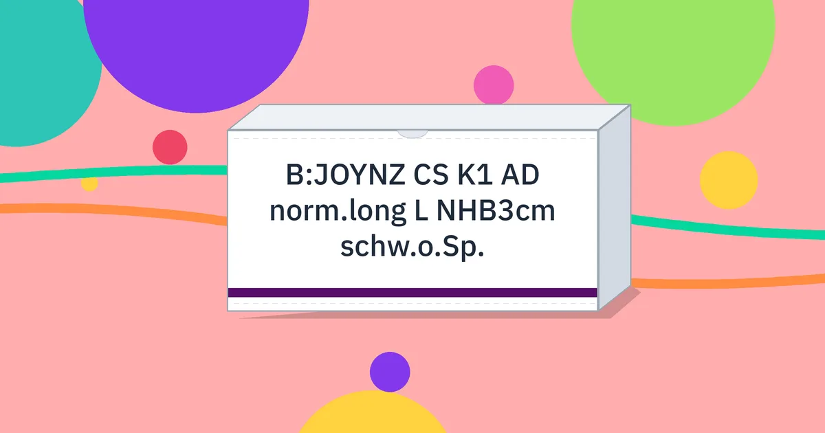 Symbolbild: Packung mit der Aufschrift B:JOYNZ CS K1 AD norm.long L NHB3cm schw.o.Sp. (PZN 20526388) – Verfügbarkeit und Bezug in Apotheken in Frankfurt am Main