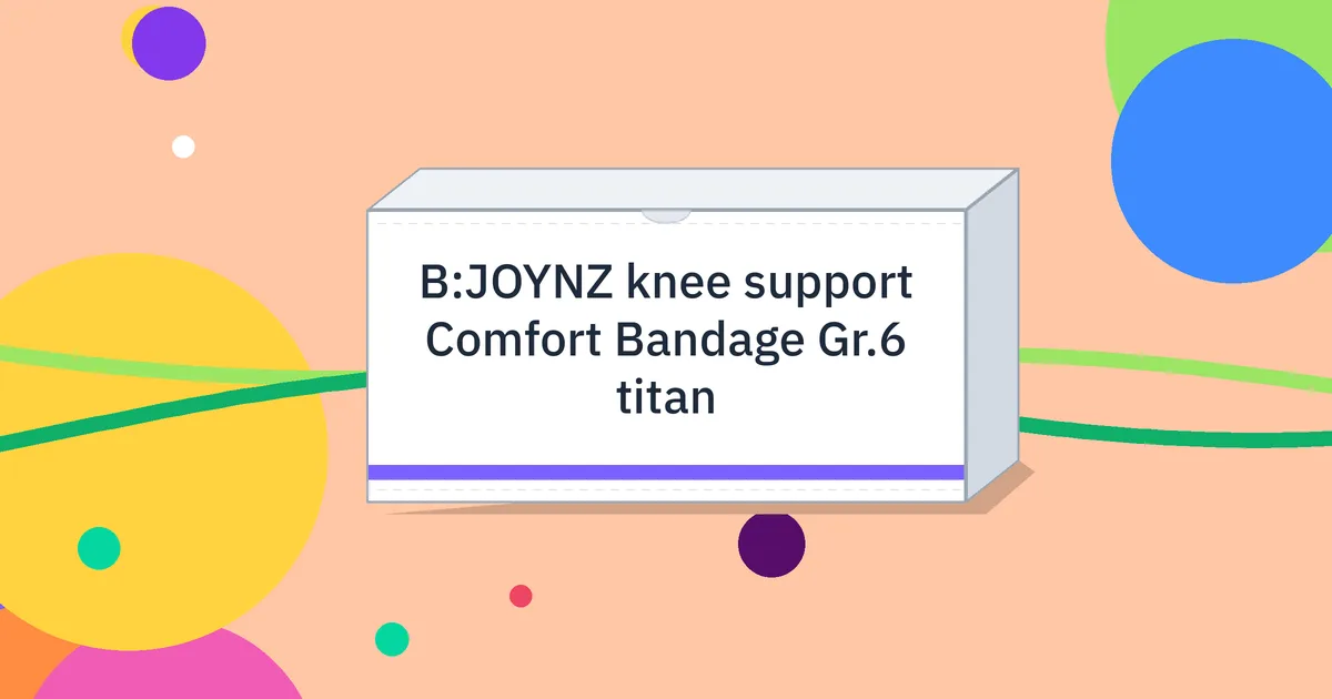 Symbolbild: Packung mit der Aufschrift B:JOYNZ knee support Comfort Bandage Gr.6 titan (PZN 20522350) – Verfügbarkeit und Bezug in Apotheken in Frankfurt am Main