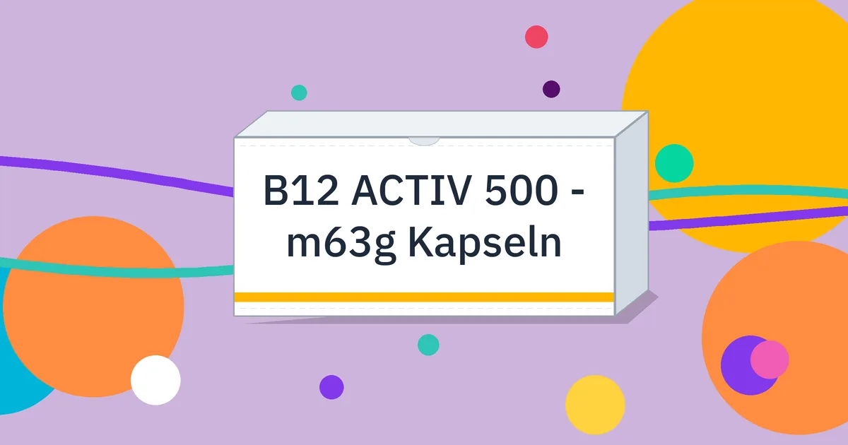 Symbolbild: Packung mit der Aufschrift B12 ACTIV 500 -m63g Kapseln (PZN 18458194) – Verfügbarkeit und Bezug in Apotheken in Frankfurt am Main