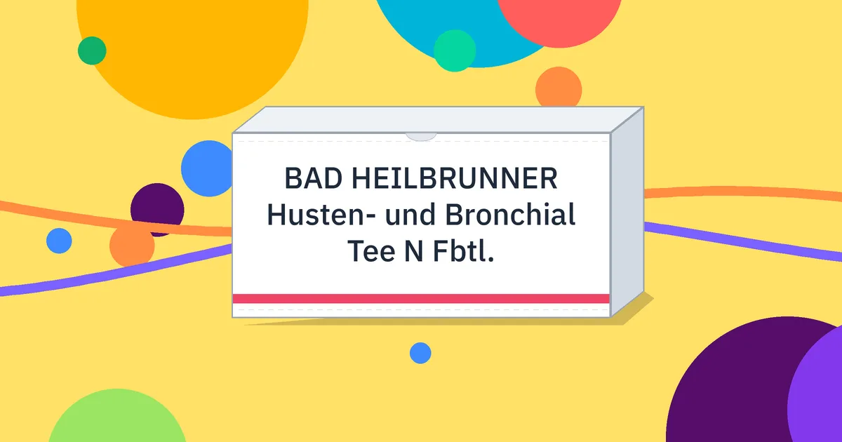 Symbolbild: Packung mit der Aufschrift BAD HEILBRUNNER Husten- und Bronchial Tee N Fbtl. (PZN 04836907) – Verfügbarkeit und Bezug in Apotheken in Frankfurt am Main