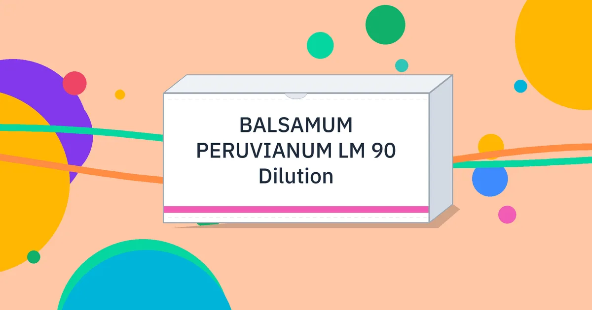Symbolbild: Packung mit der Aufschrift BALSAMUM PERUVIANUM LM 90 Dilution (PZN 12787471) – Verfügbarkeit und Bezug in Apotheken in Frankfurt am Main
