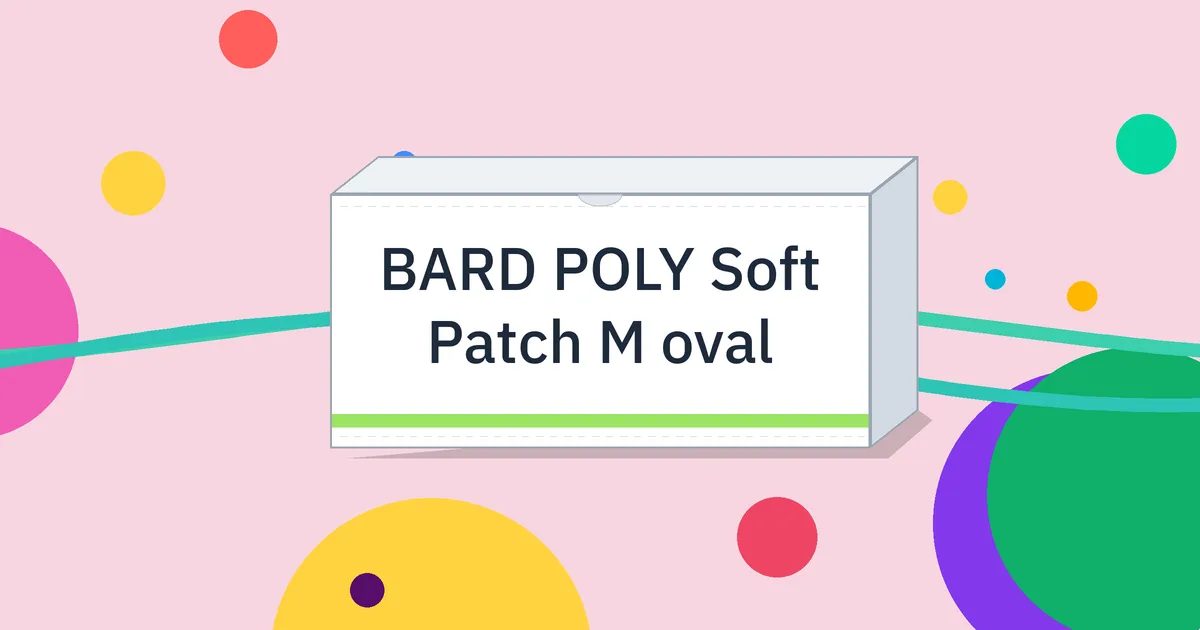 Symbolbild: Packung mit der Aufschrift BARD POLY Soft Patch M oval (PZN 04238187) – Verfügbarkeit und Bezug in Apotheken in Frankfurt am Main
