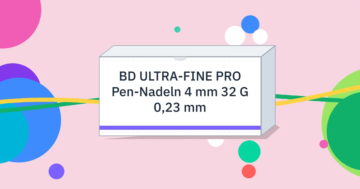 Symbolbild: Packung mit der Aufschrift BD ULTRA-FINE PRO Pen-Nadeln 4 mm 32 G 0,23 mm (PZN 16033823) – Verfügbarkeit und Bezug in Apotheken in Frankfurt am Main