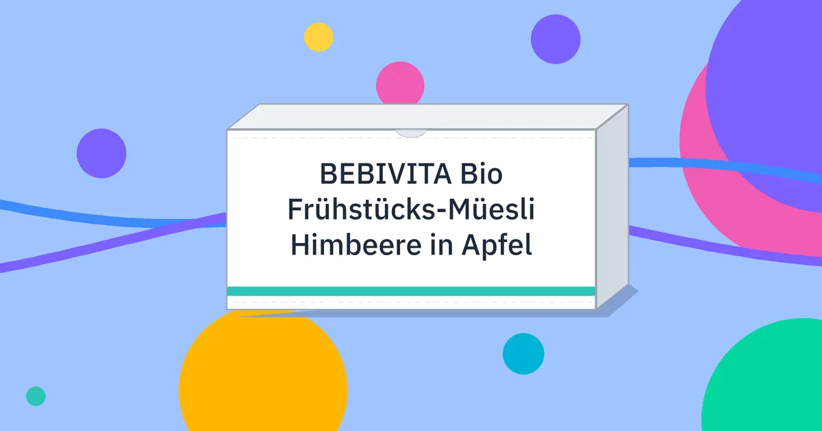 Symbolbild: Packung mit der Aufschrift BEBIVITA Bio Frühstücks-Müesli Himbeere in Apfel (PZN 16838627) – Verfügbarkeit und Bezug in Apotheken in Frankfurt am Main