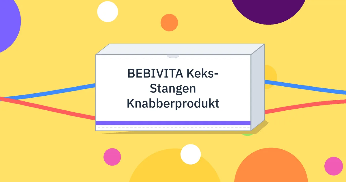 Symbolbild: Packung mit der Aufschrift BEBIVITA Keks-Stangen Knabberprodukt (PZN 17858827) – Verfügbarkeit und Bezug in Apotheken in Frankfurt am Main