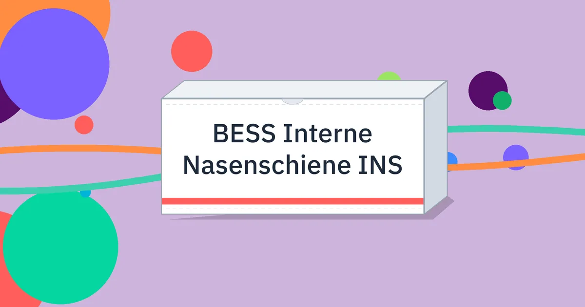 Symbolbild: Packung mit der Aufschrift BESS Interne Nasenschiene INS (PZN 01002604) – Verfügbarkeit und Bezug in Apotheken in Frankfurt am Main