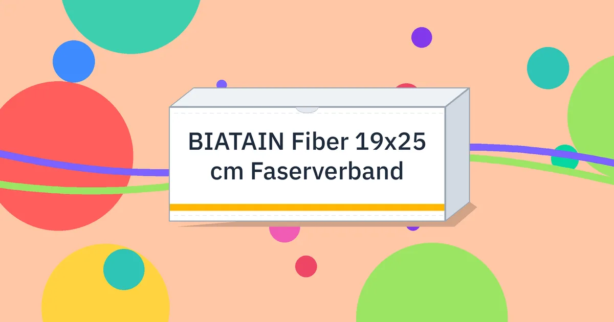 Symbolbild: Packung mit der Aufschrift BIATAIN Fiber 19x25 cm Faserverband (PZN 15628603) – Verfügbarkeit und Bezug in Apotheken in Frankfurt am Main